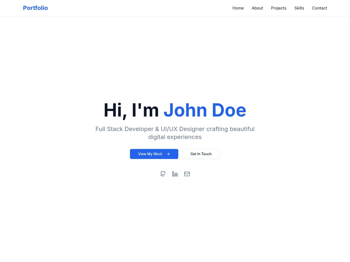 React Portfolio Website