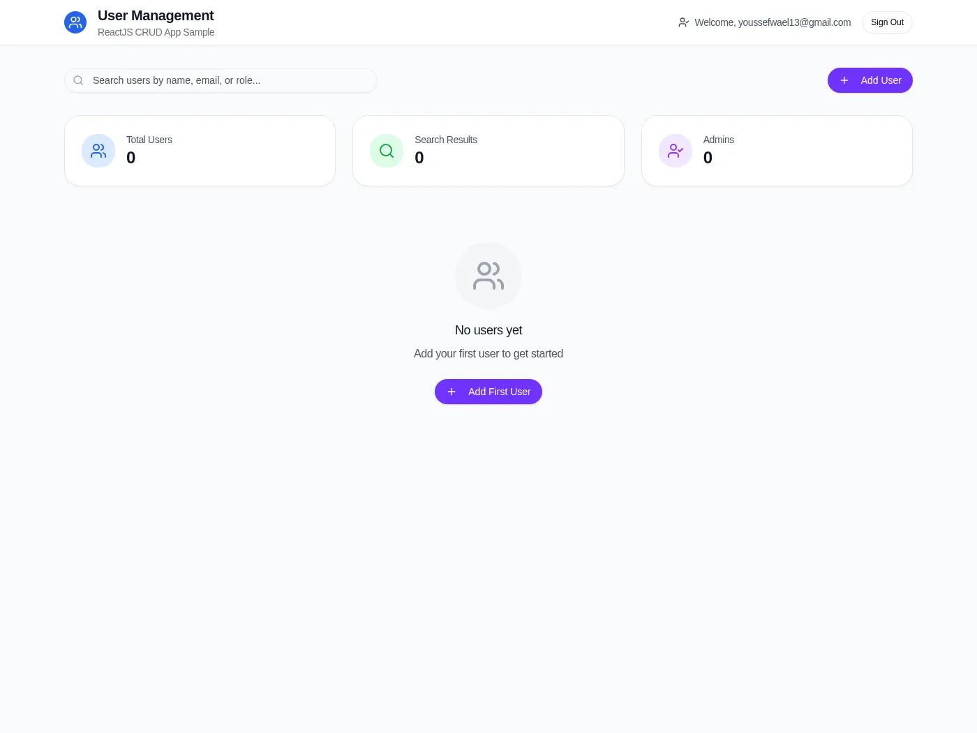 ReactJS CRUD App Sample