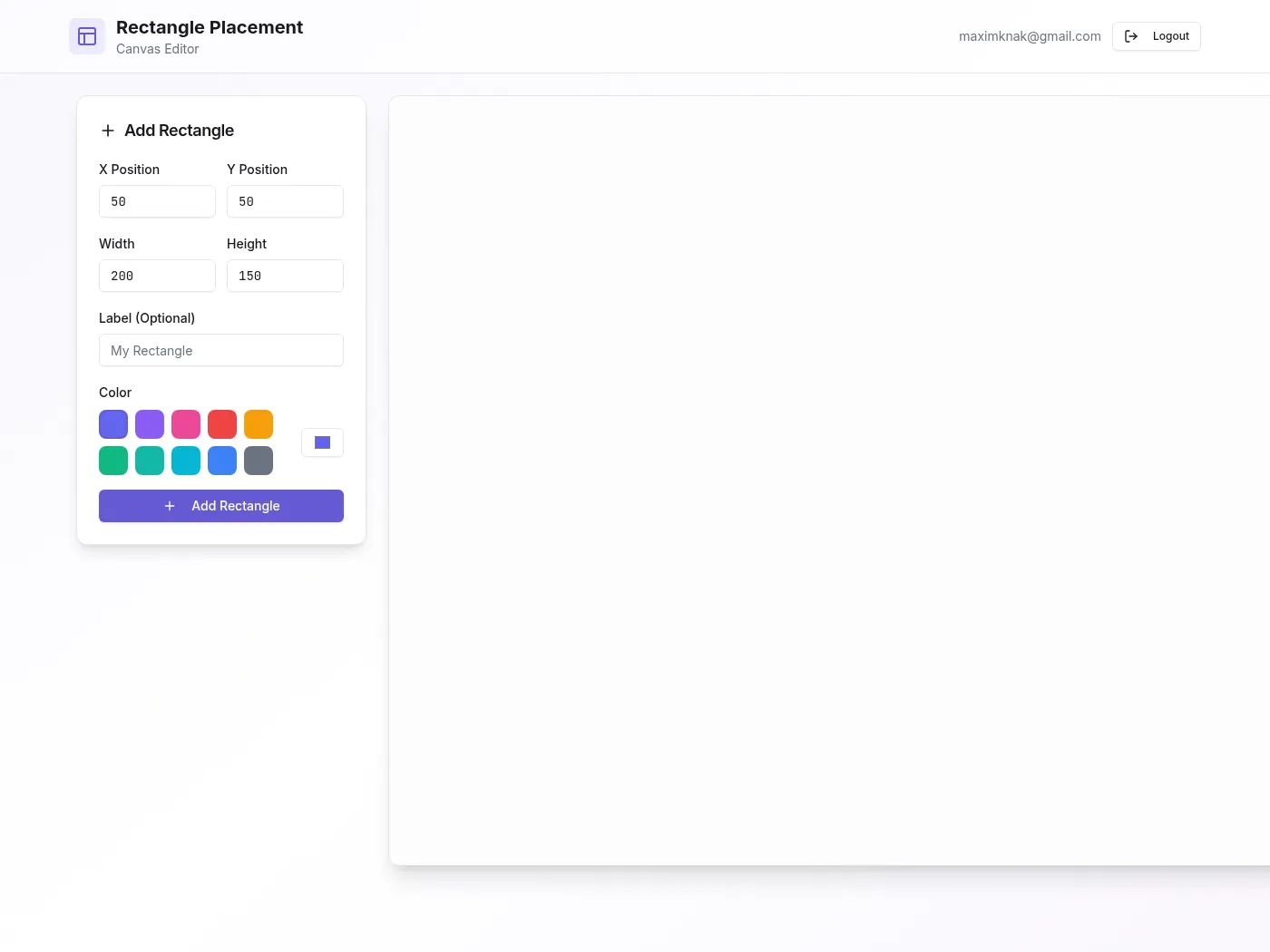 Rectangle Coordinate Placement App