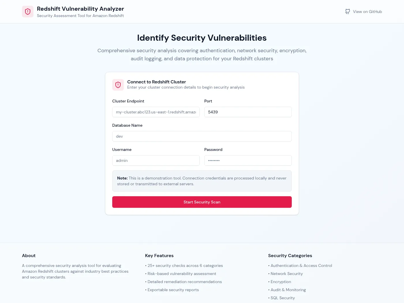 Redshift Vulnerability Analyzer