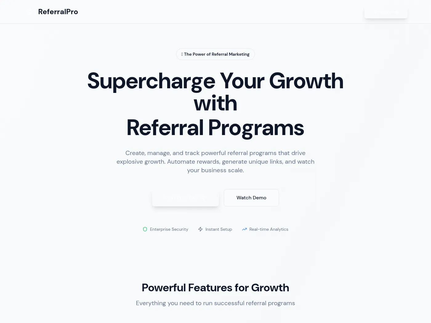 ReferralPro: SaaS Referral Program Management Platform