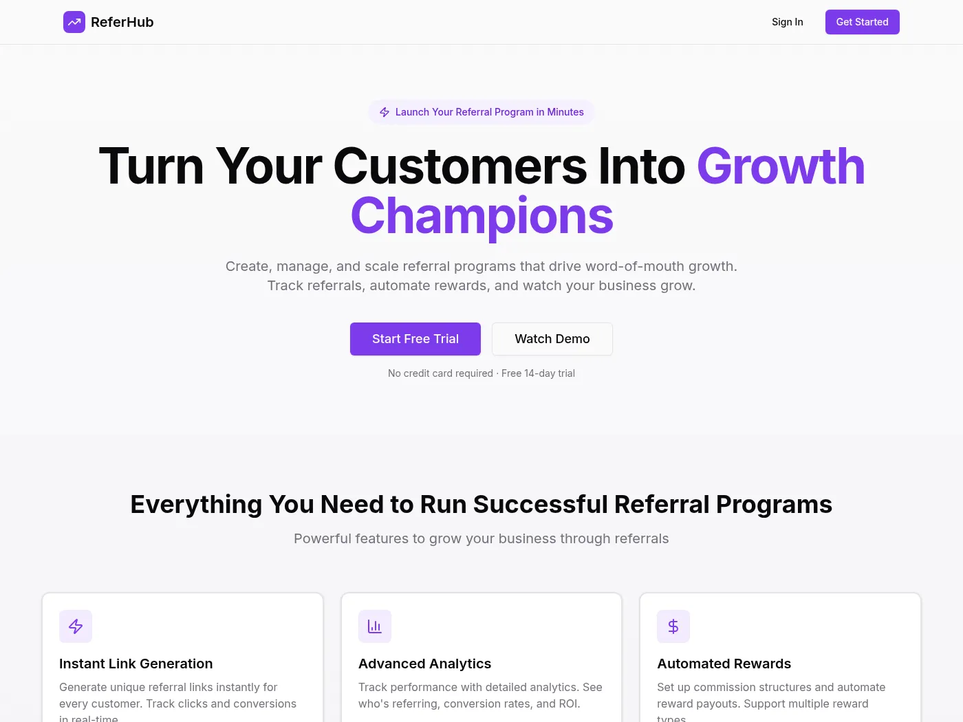 Referral Program Platform for Businesses