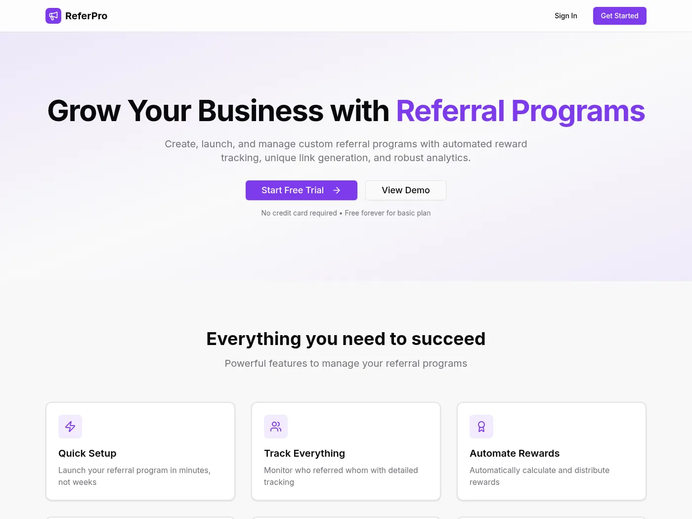 Referral Program Platform SaaS