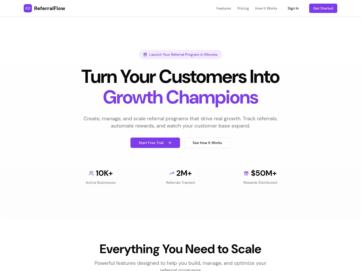 Referral Program Platform for Businesses (SaaS)