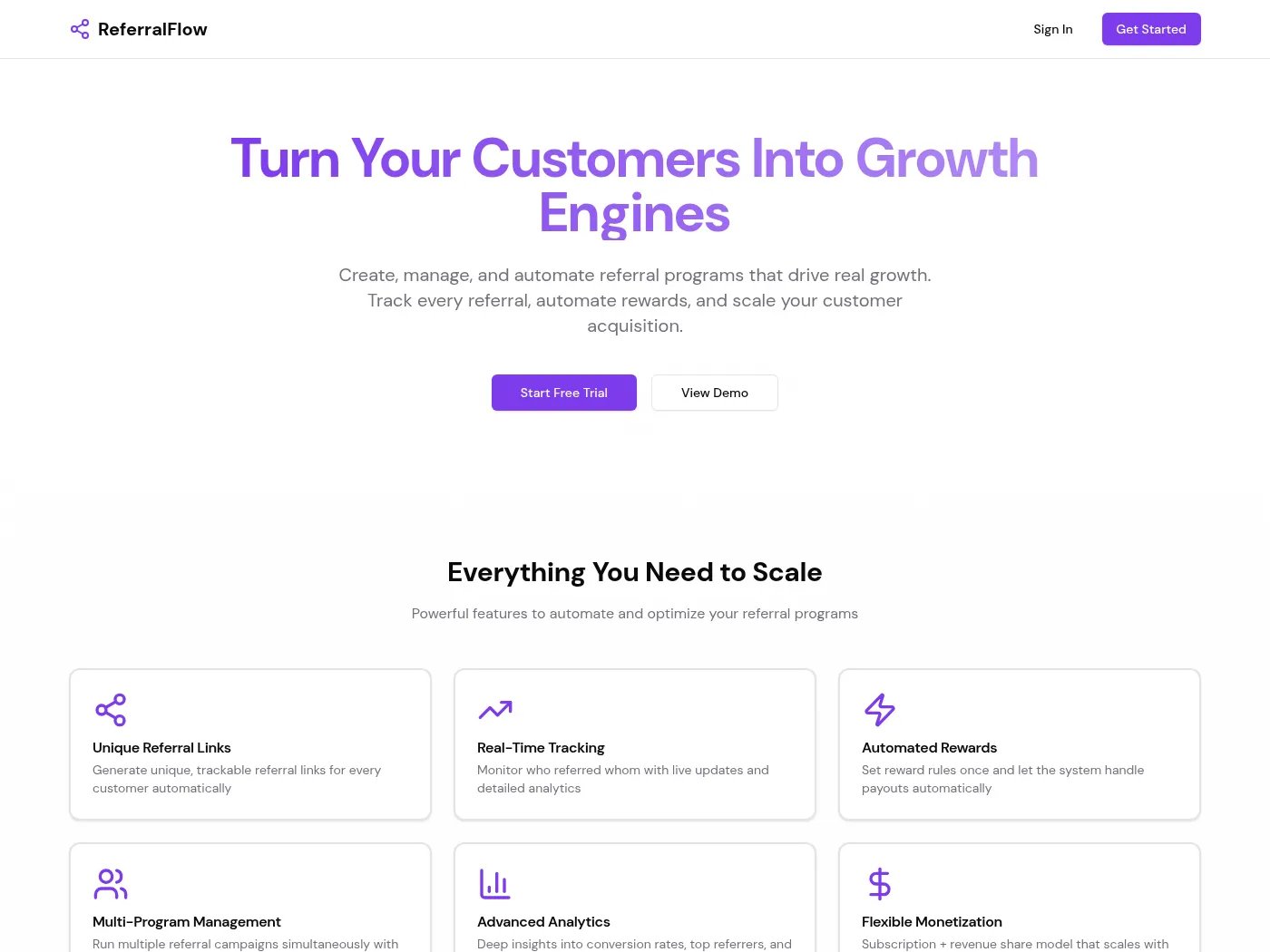 ReferralFlow: The All-in-One Referral Program SaaS