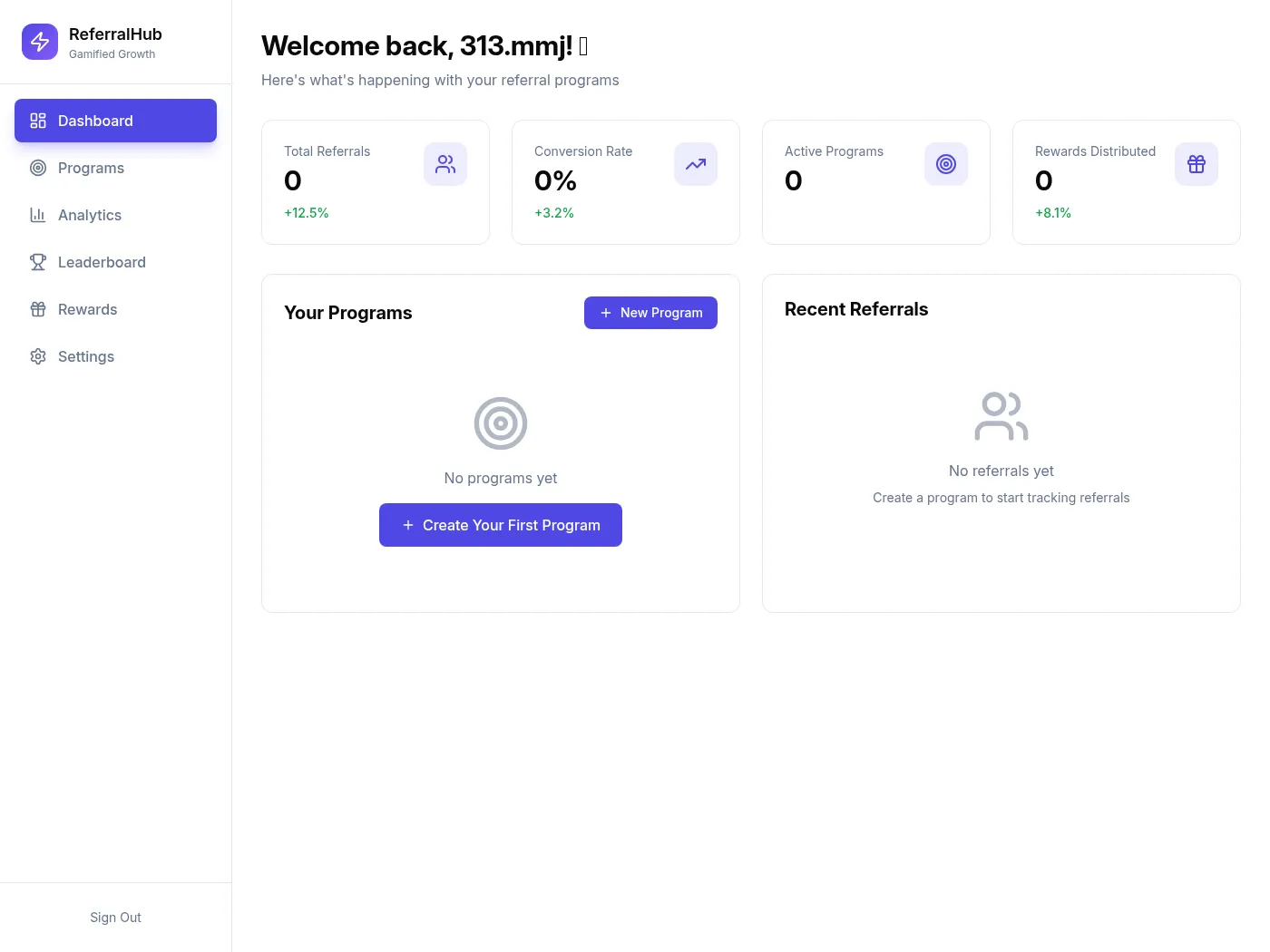 Referral Program SaaS Platform with Gamification