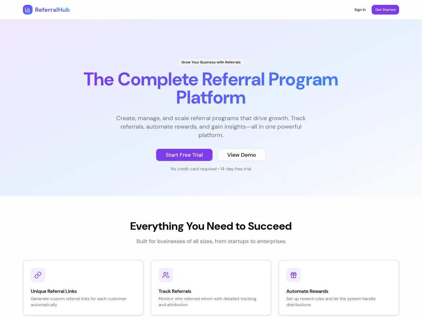 Referral Program SaaS Platform