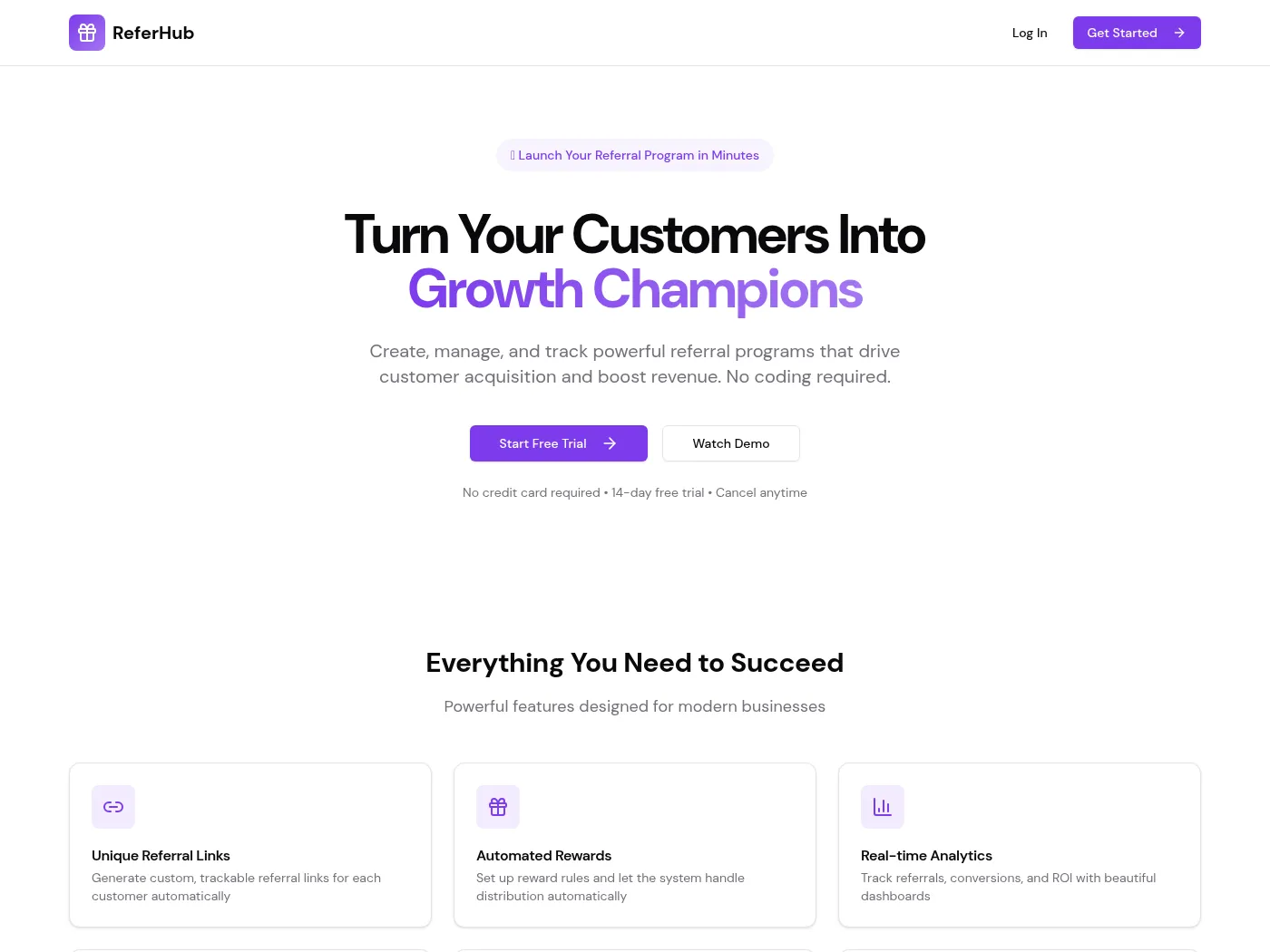Referral Program SaaS Platform for Businesses