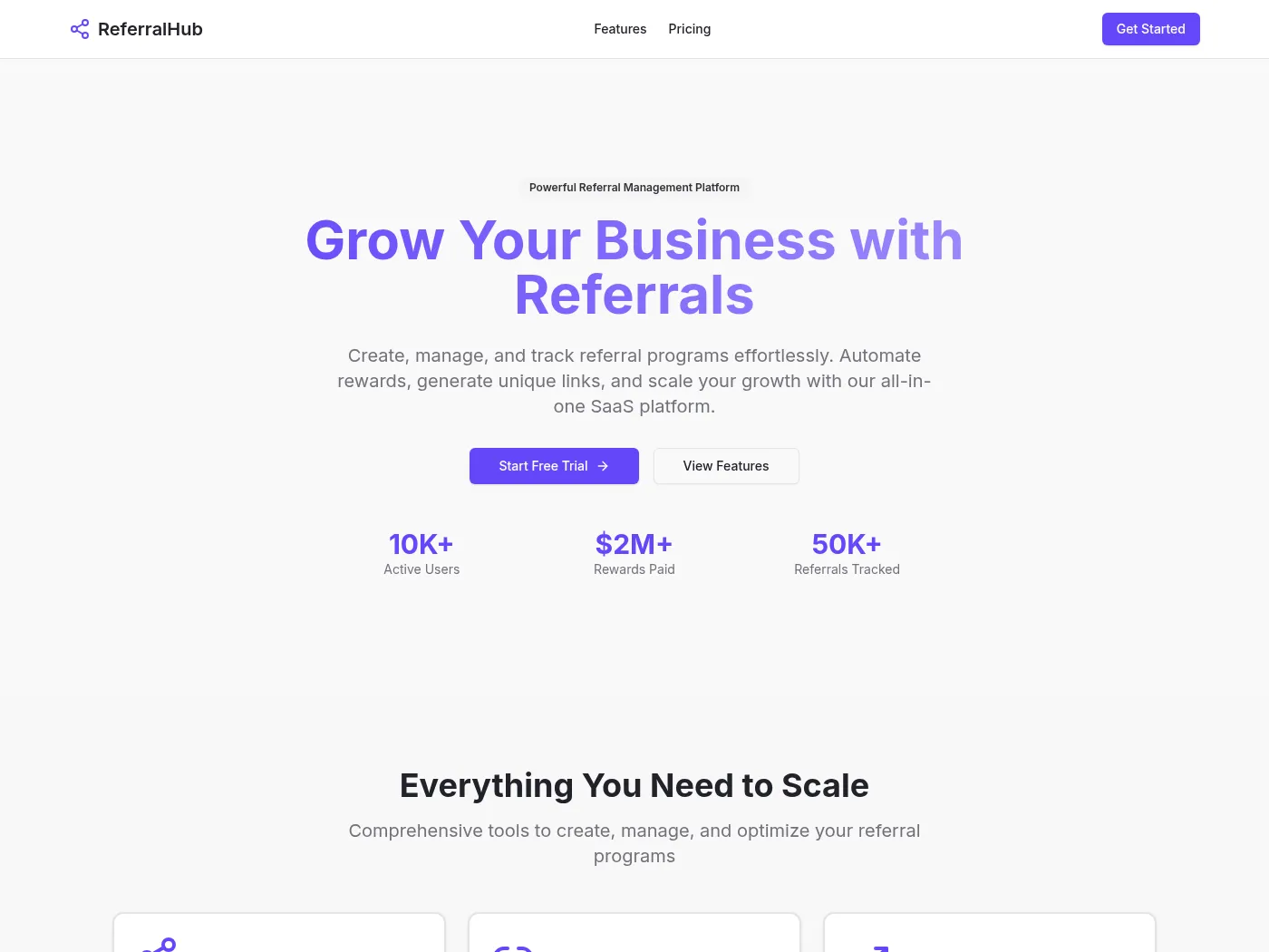Referral Program SaaS Platform for Businesses