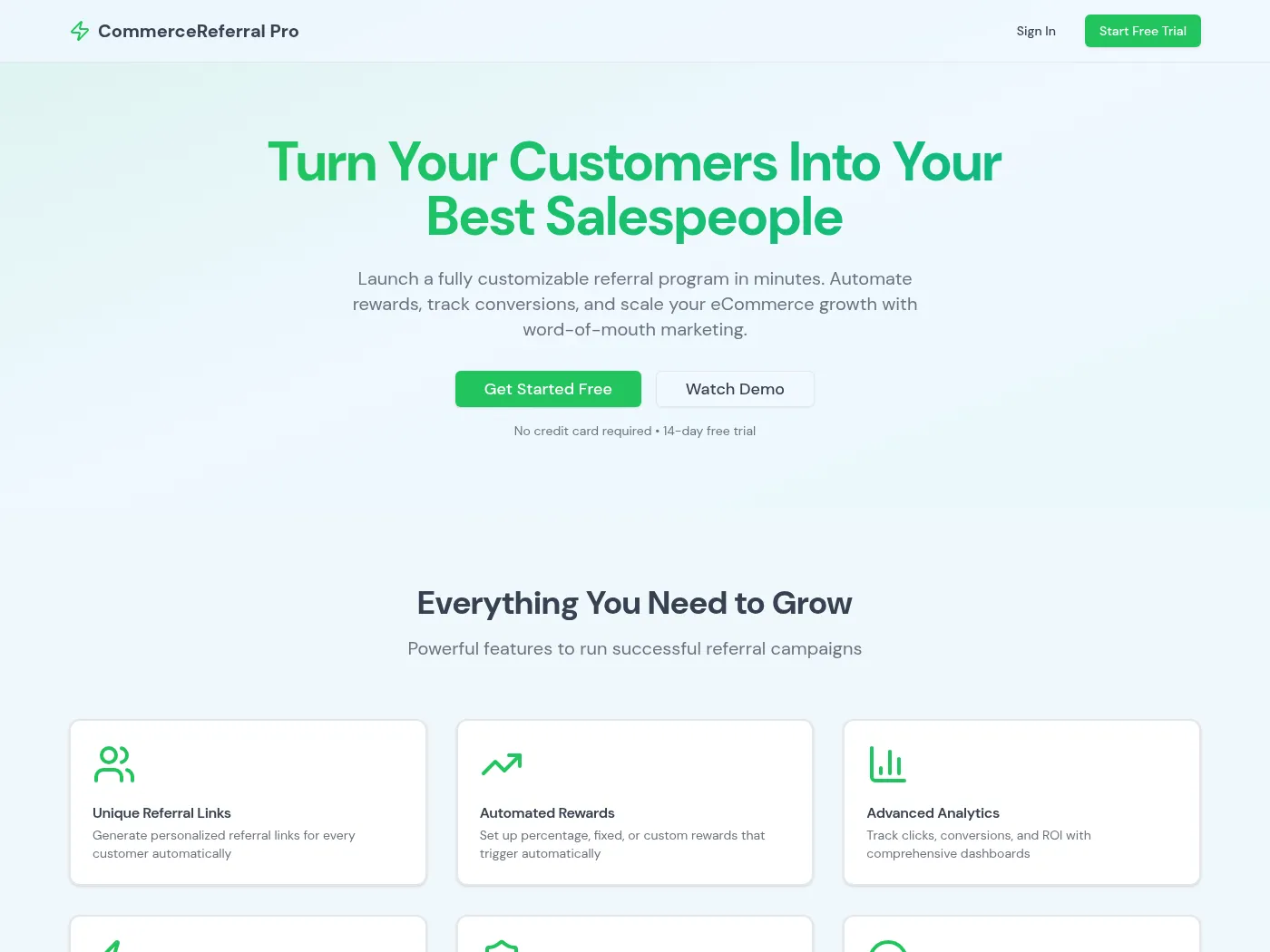 CommerceReferral Pro: Customizable SaaS Referral Program Platform for eCommerce
