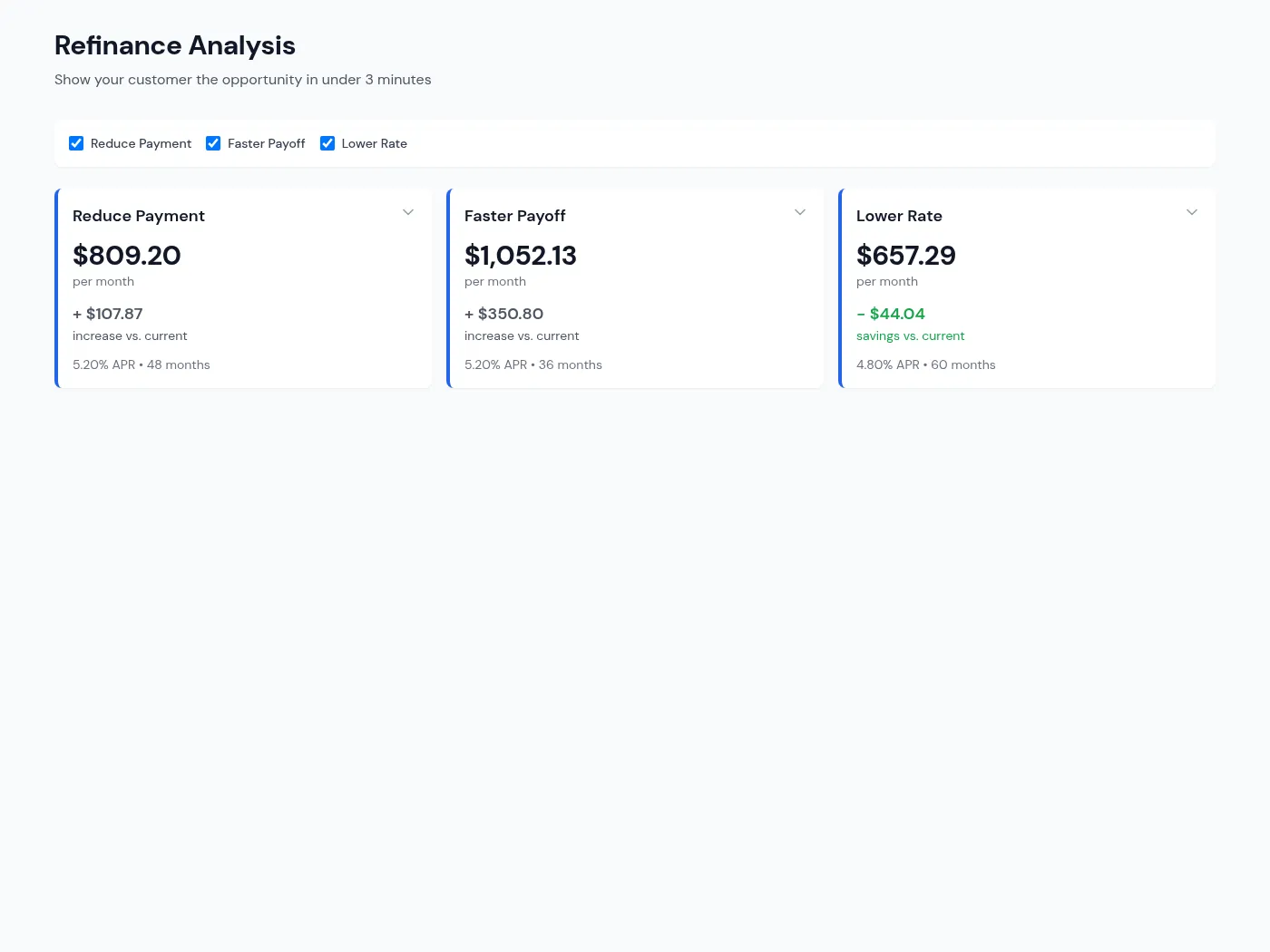 Refinance Analysis React Component