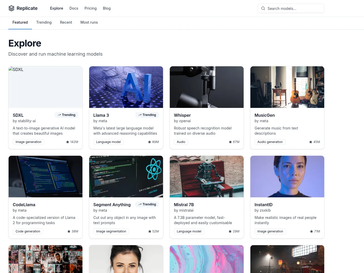 Replicate Explore Website Clone