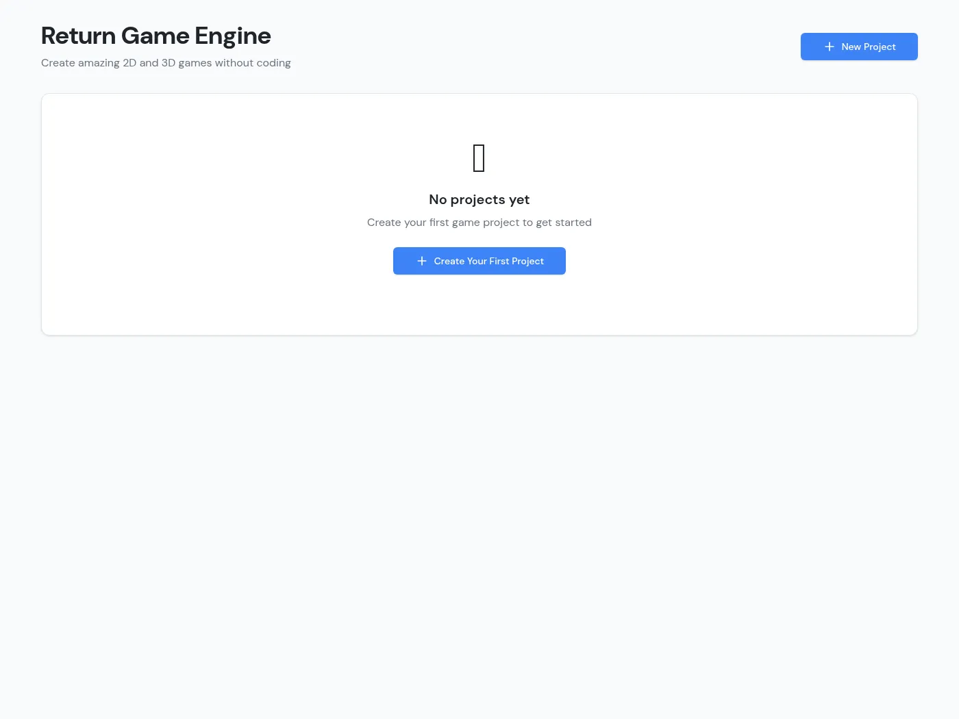 Return Game Engine: Visual 2D & 3D Game Creation Platform