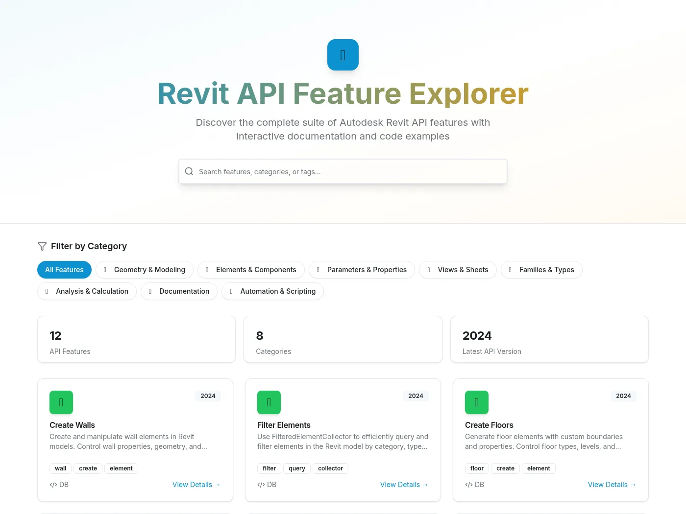 Revit API Feature Explorer