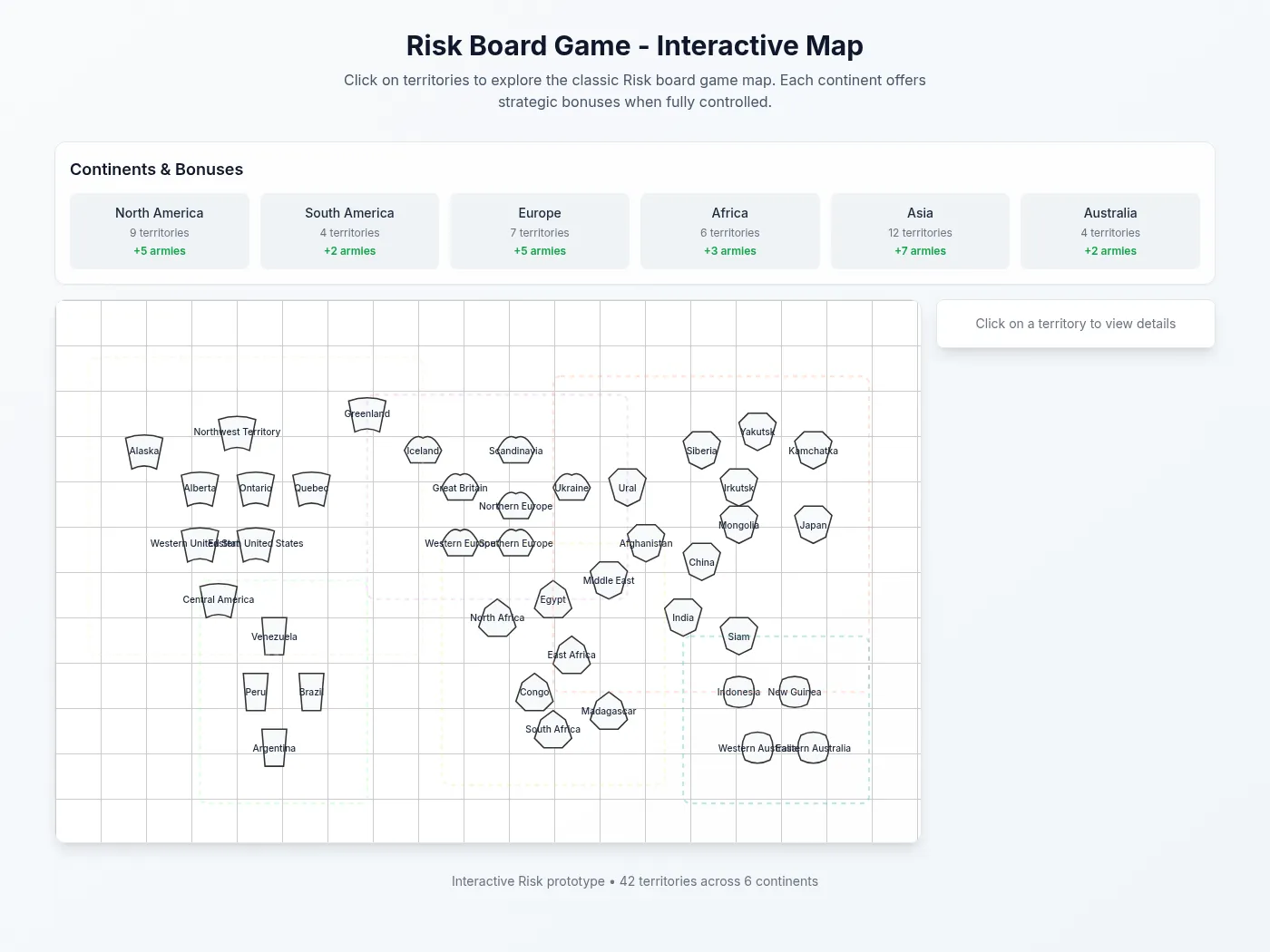 Risk Board Game Interactive Map Prototype