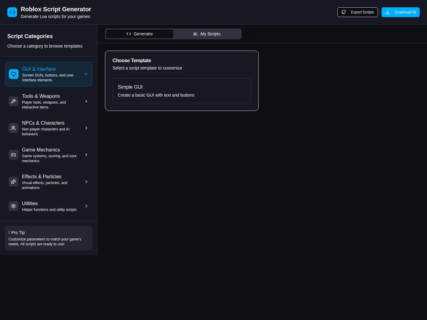 Roblox Game Script Generator