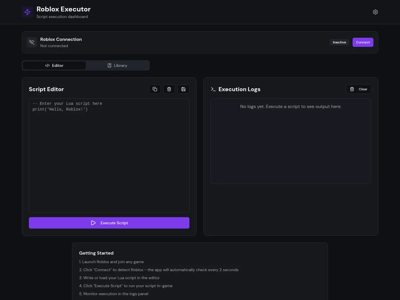 Roblox Script Executor Dashboard