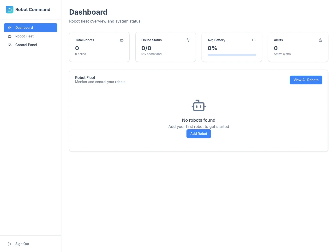 Robot Command Center Web App