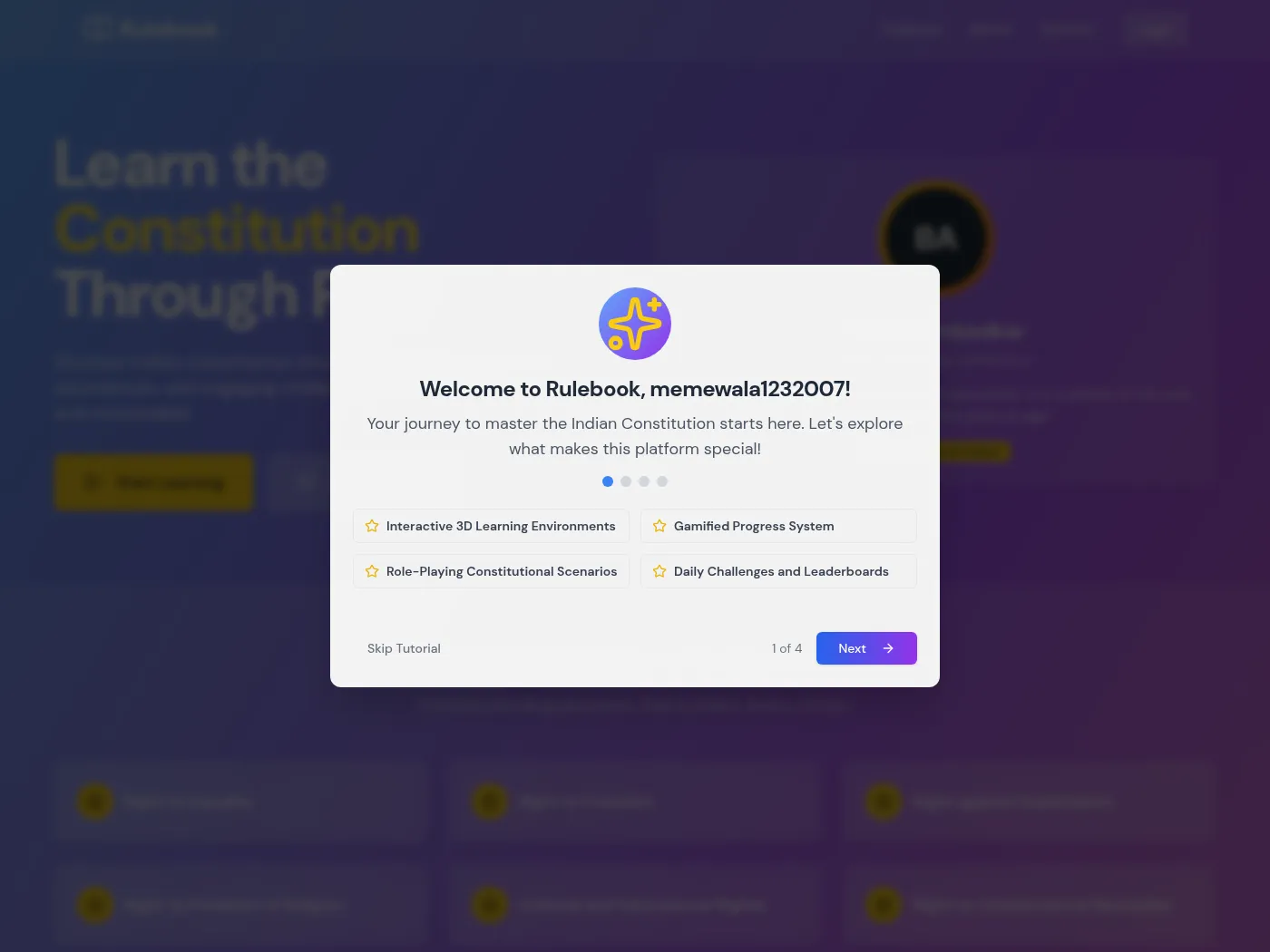 Rulebook: Child-Friendly Interactive Platform to Learn the Indian Constitution