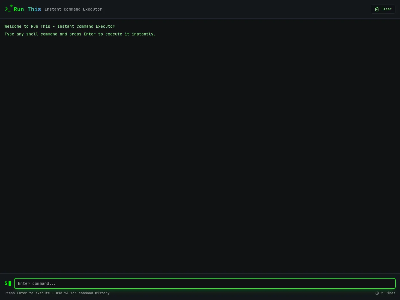 Run This: Instant Command Executor
