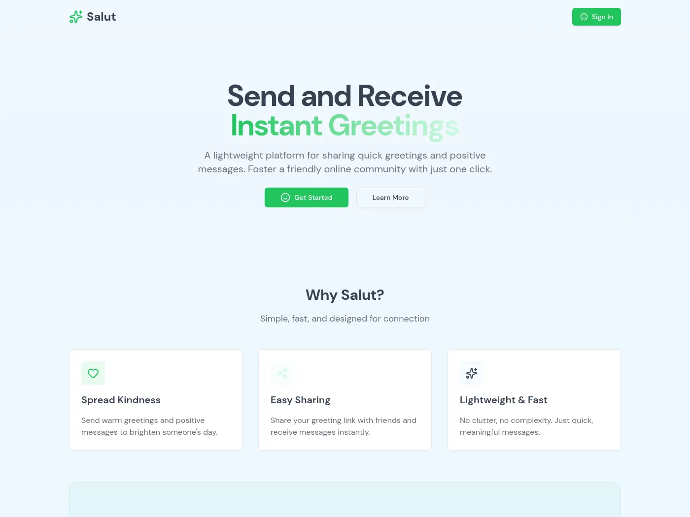 Salut: Instant Greetings Platform