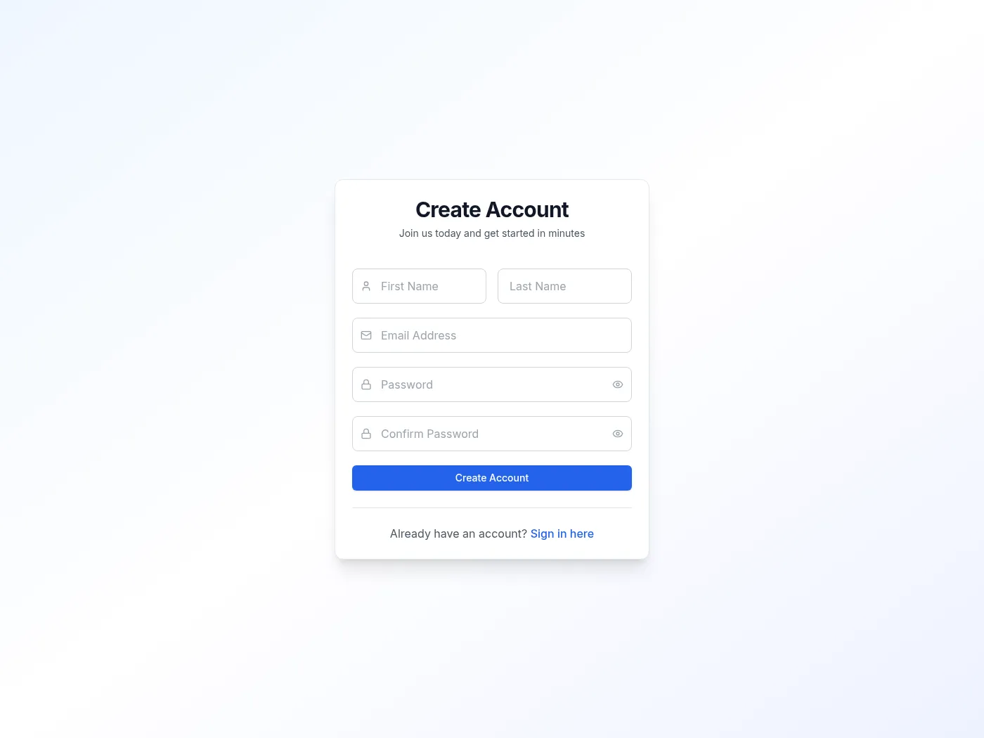 Sample HTML CSS Registration Form