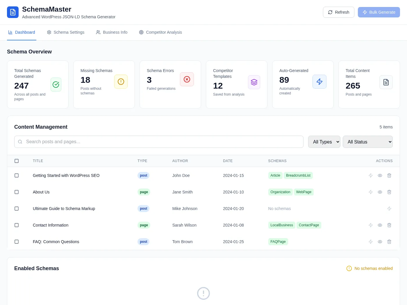SchemaMaster: Advanced WordPress JSON-LD Schema Generator