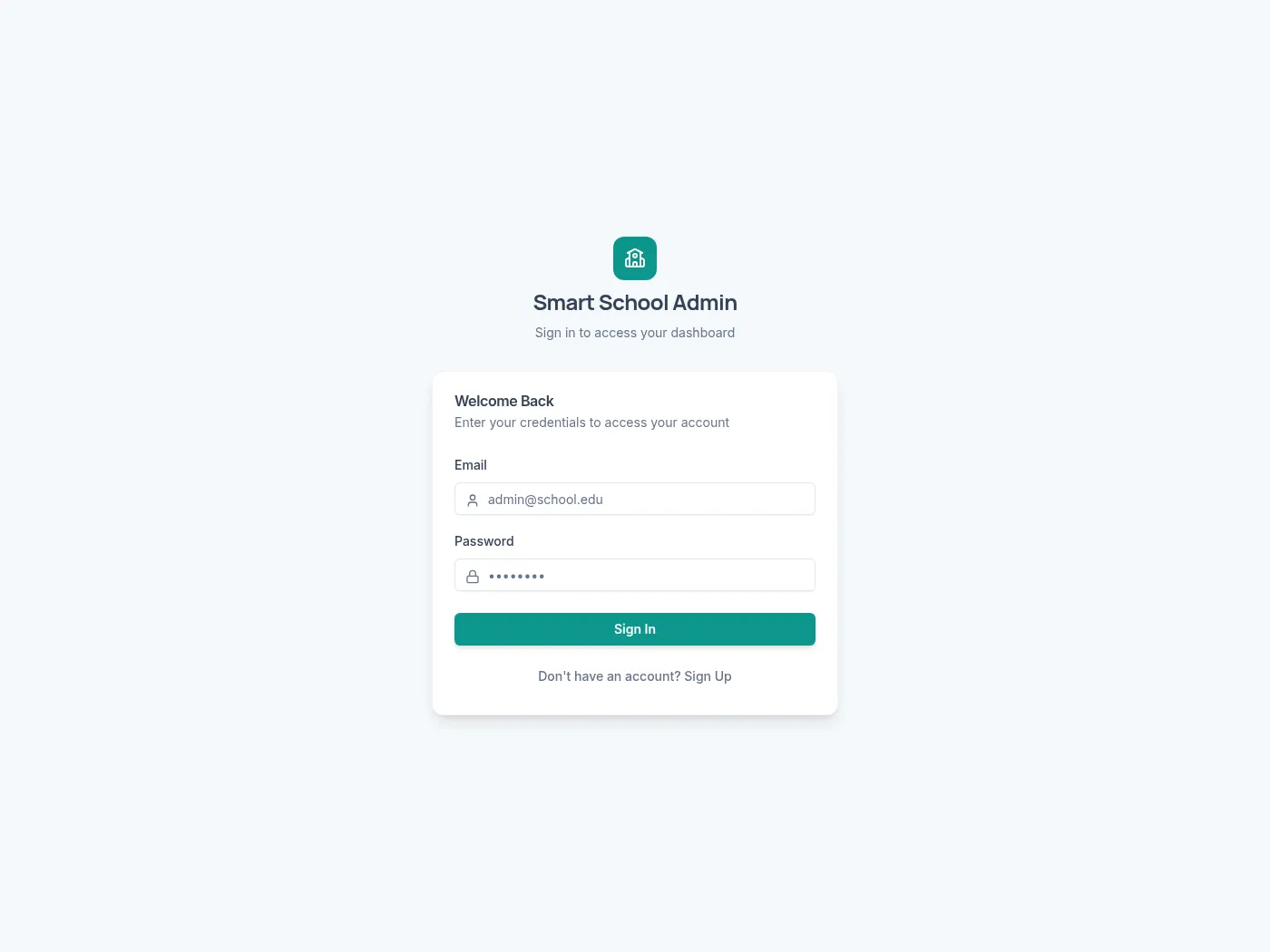 Smart School Admin Dashboard