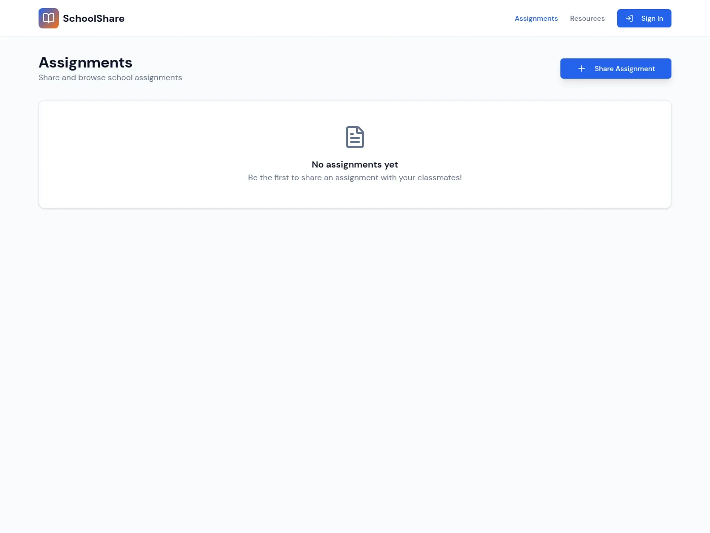 School Work Sharing Platform