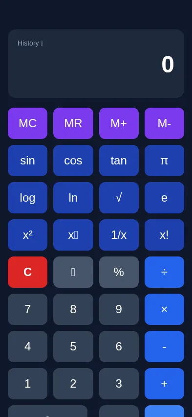 Scientific Calculator Mobile App