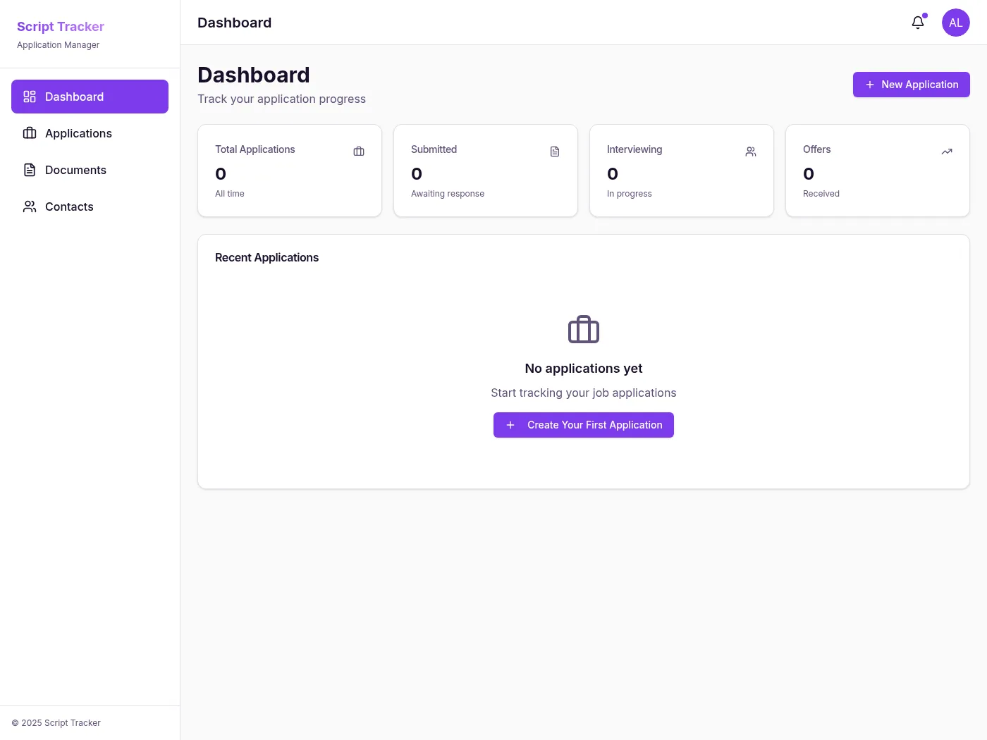Script Coordinator Application Tracker
