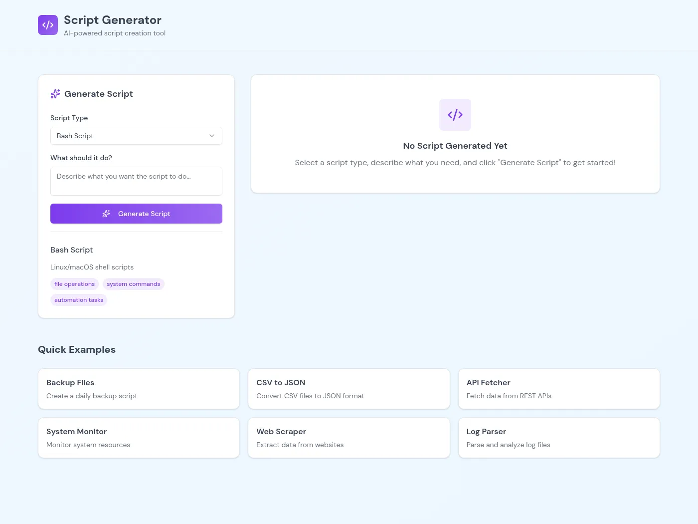 Script Generator Assistant