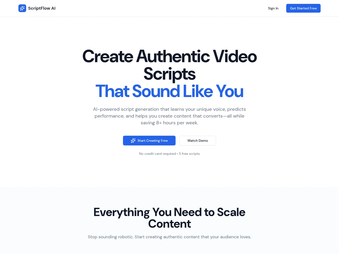 ScriptFlow AI – Authentic Script Generation & Advanced Video Editing for Creators