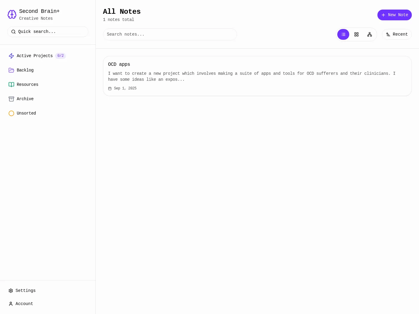 Second Brain+ Creative Notes