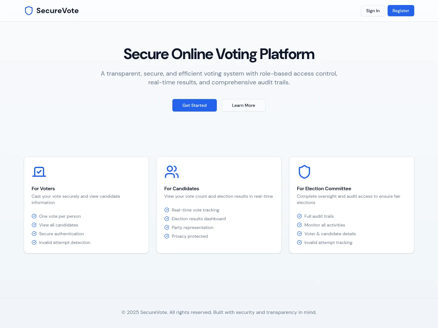 Secure Online Voting Platform with Role-Based Access and Robust Validation in C++