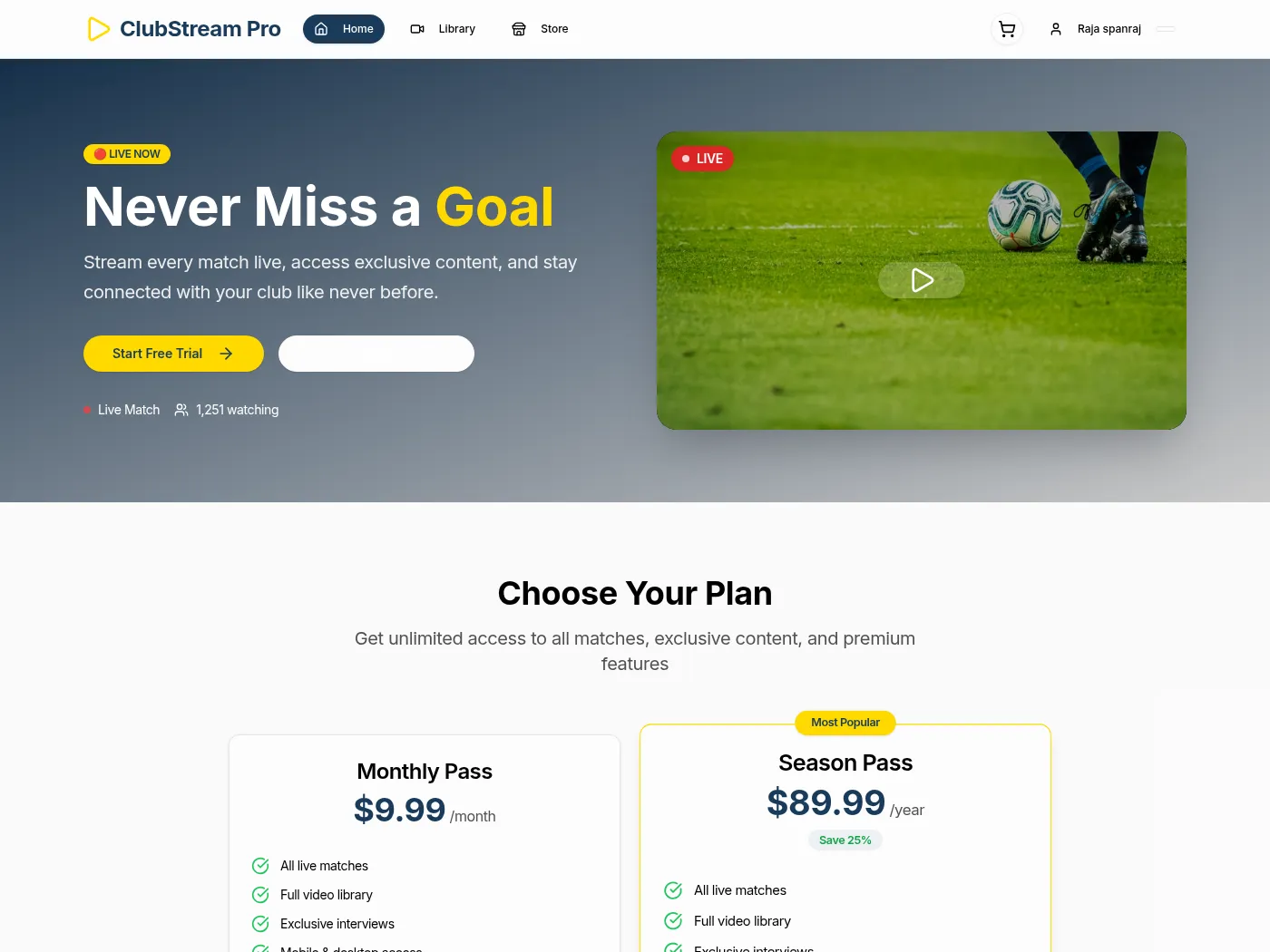Secure OTT Platform for Local Football Club (Remix)