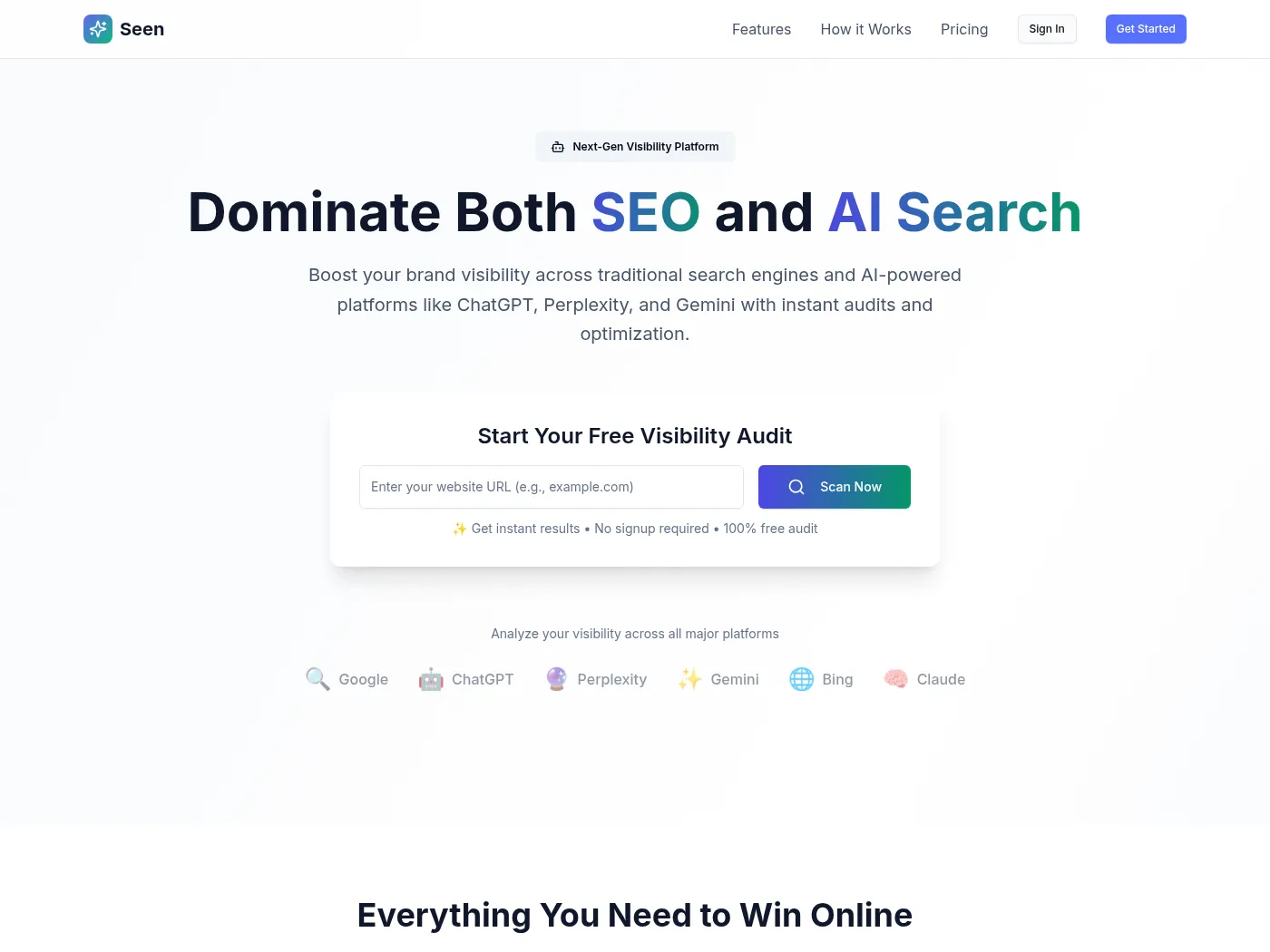 Seen - Visibility Optimization Platform (Remix)