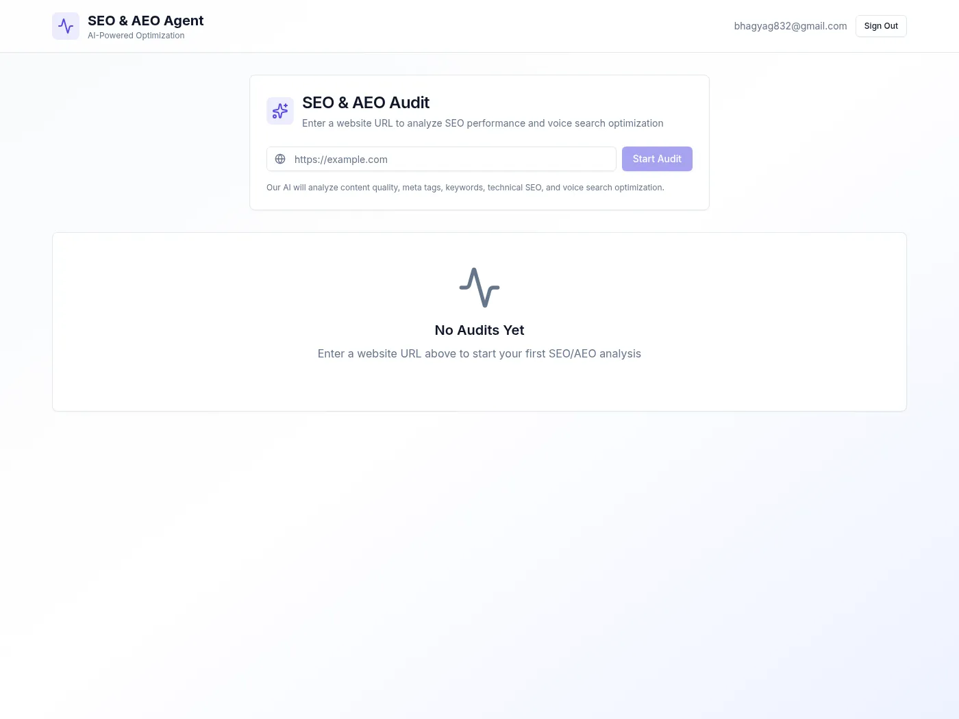 SEO & AEO Optimization Agent Dashboard