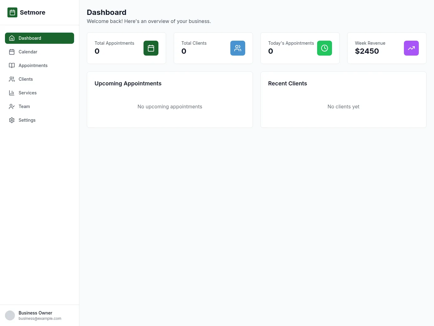 Setmore App Clone