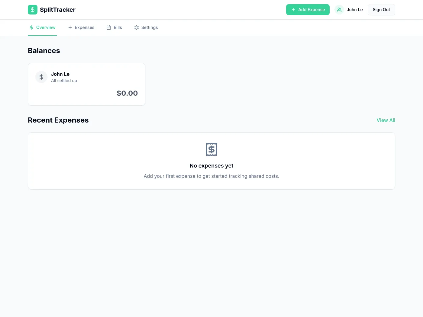 Splitwise-Inspired Expense Tracker for Shared Living