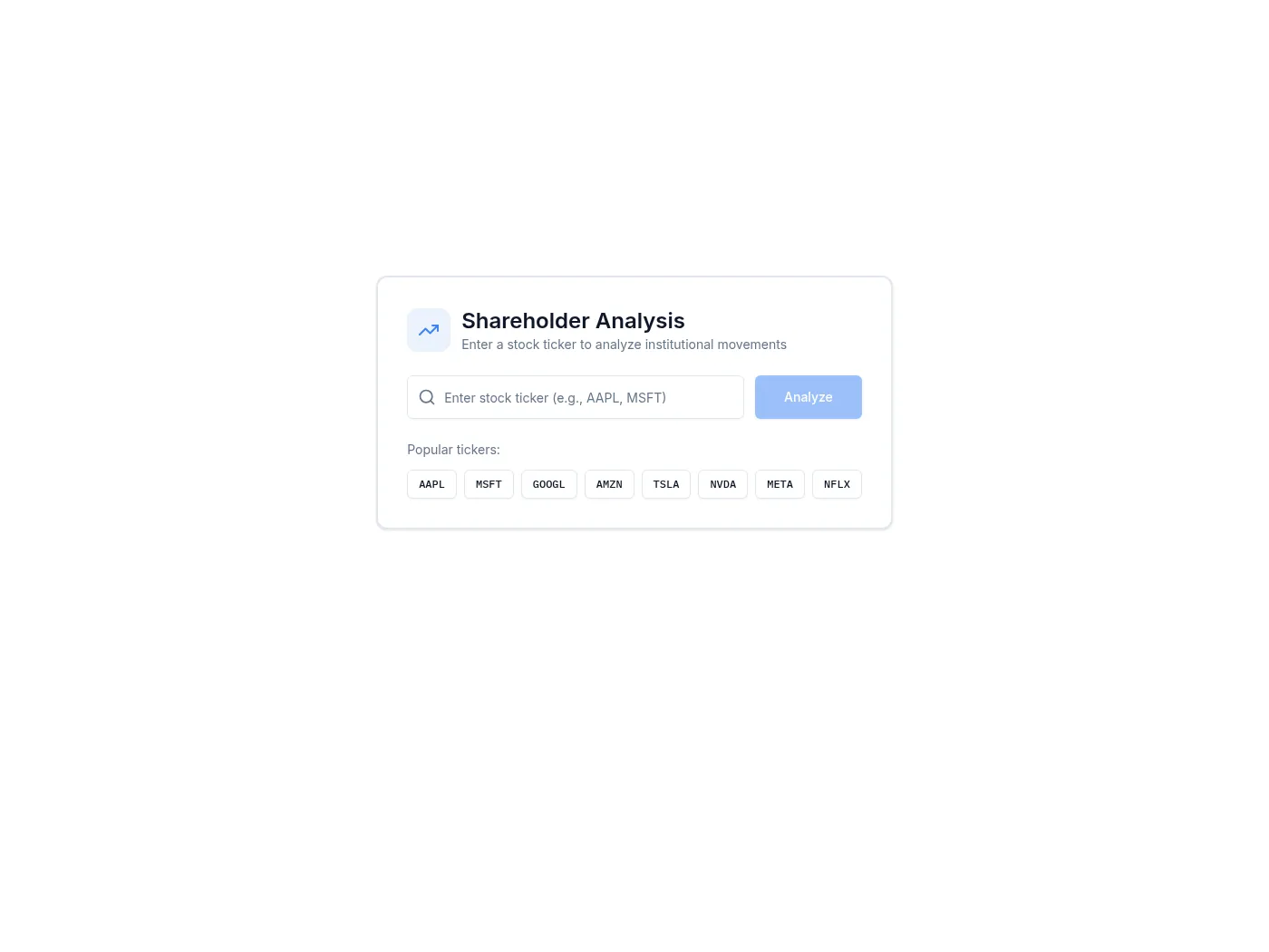 Shareholder & Institutional Fit Analyzer for Stock Tickers