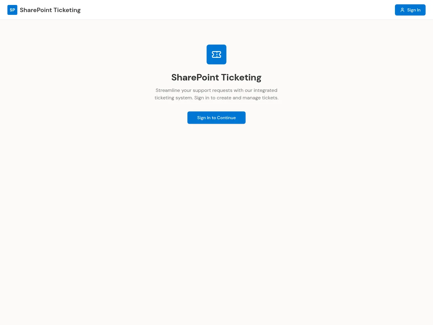 SharePoint Ticketing Application