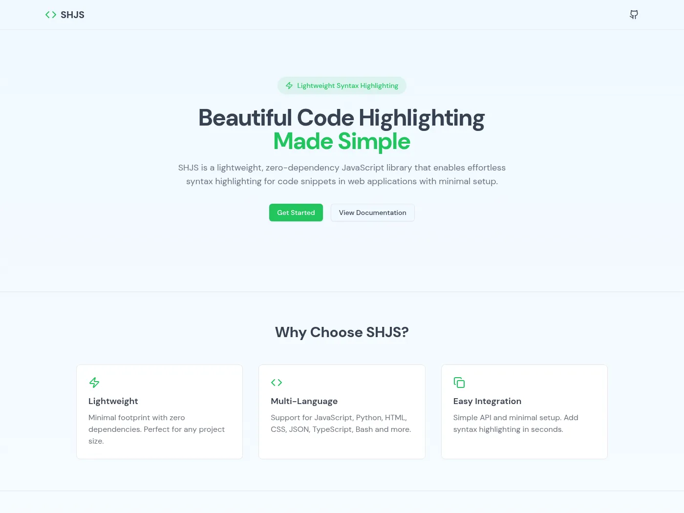 SHJS: Simple Highlighting JavaScript Library