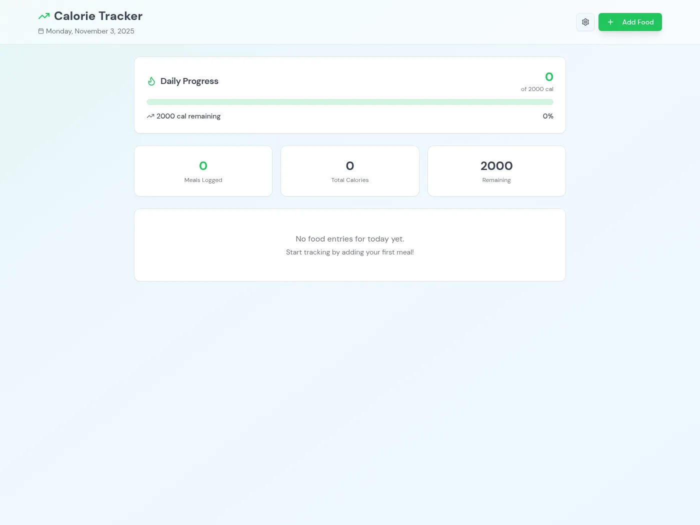 Simple Calorie Intake Tracker