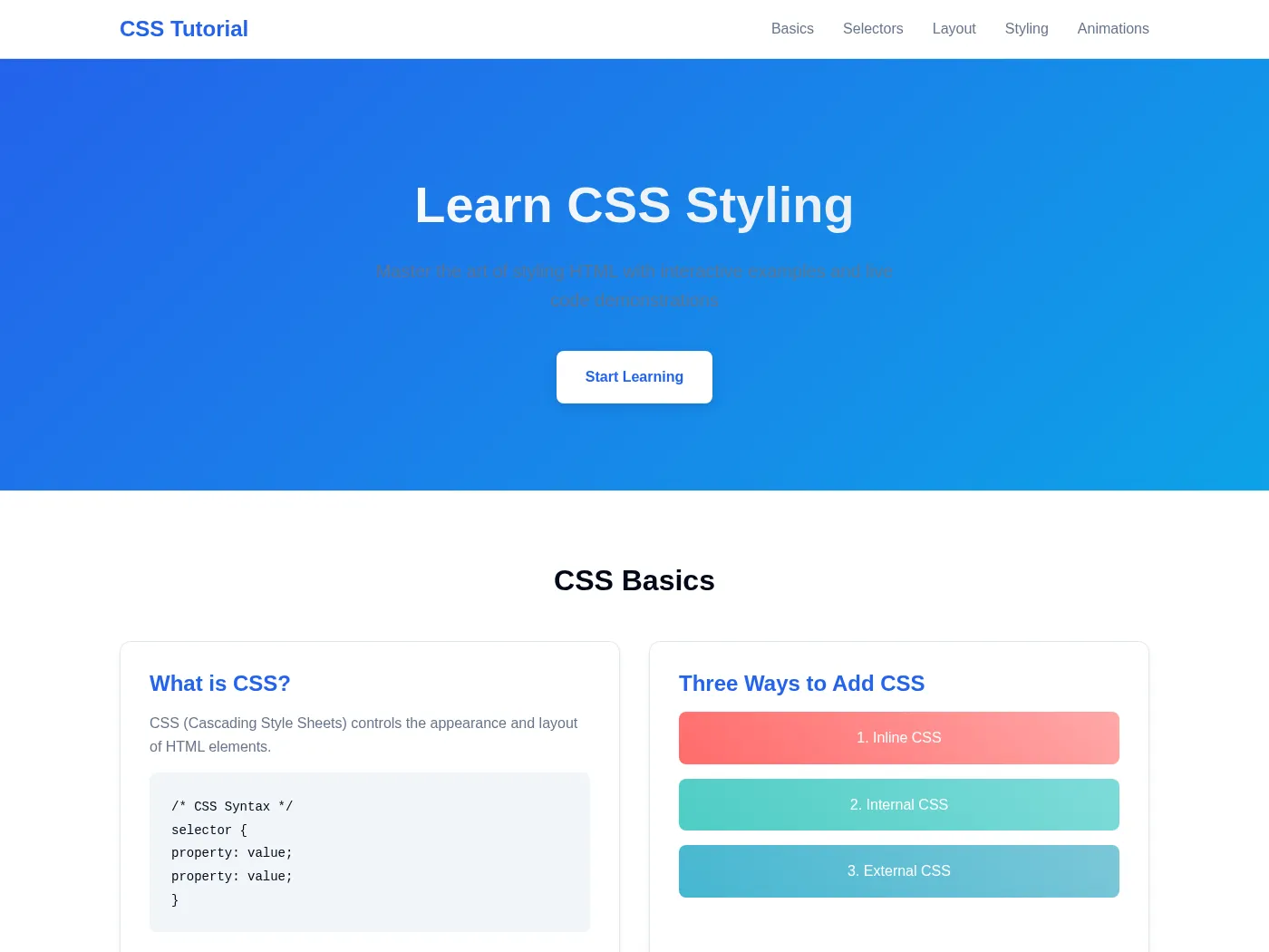 Simple HTML and CSS Website