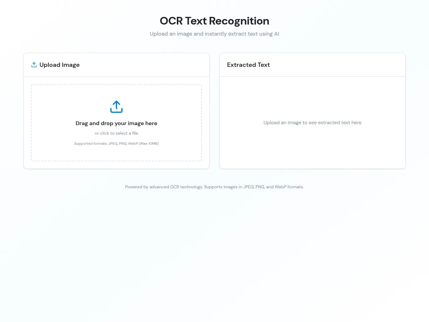 Simple OCR Recognition Interface