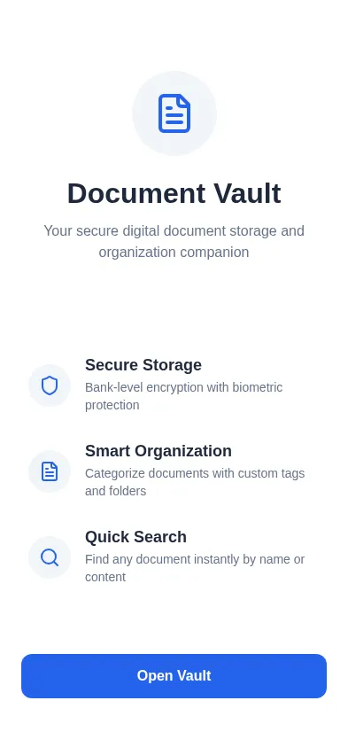 Simple PRD: Mobile Document Storage & Categorization Vault