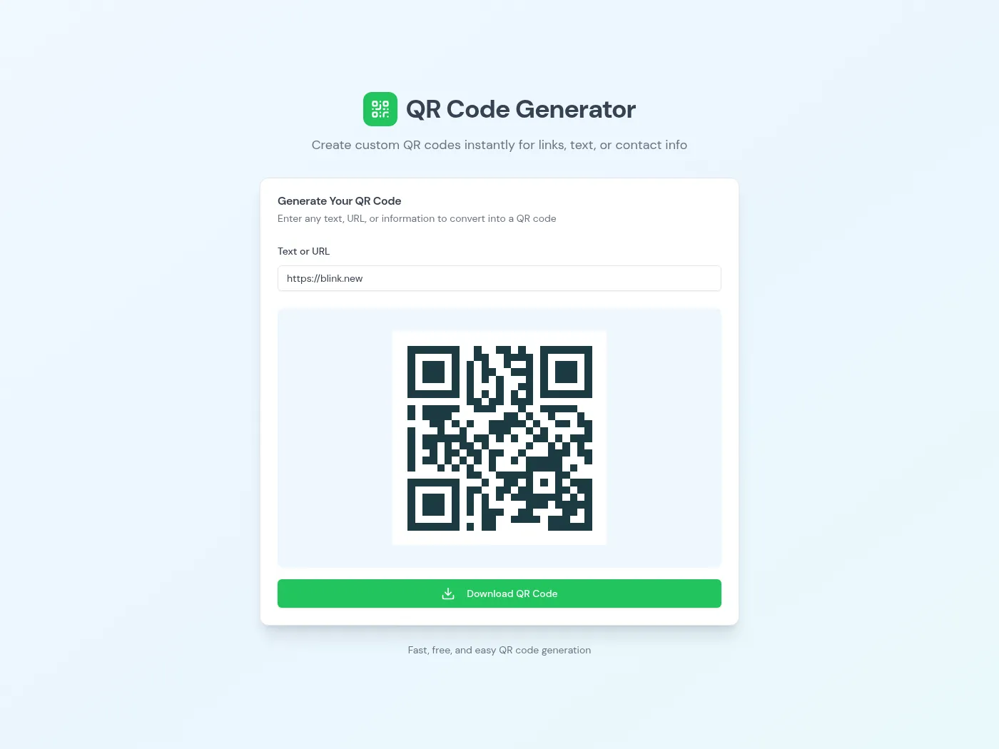 Simple QR Code Generator