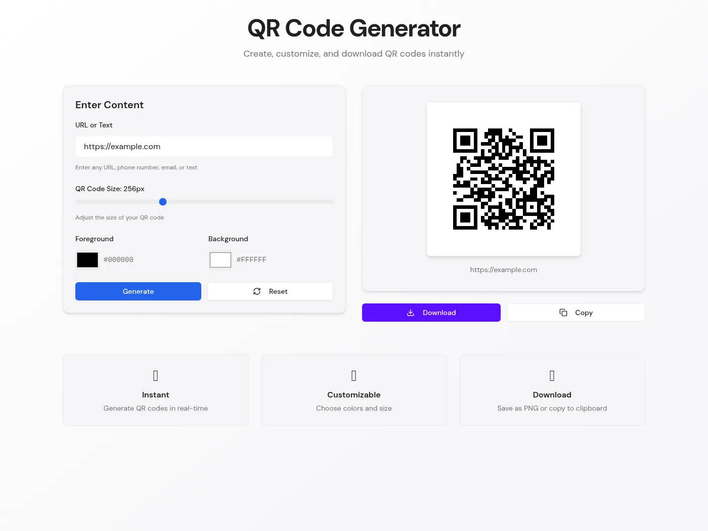Simple QR Code Generator