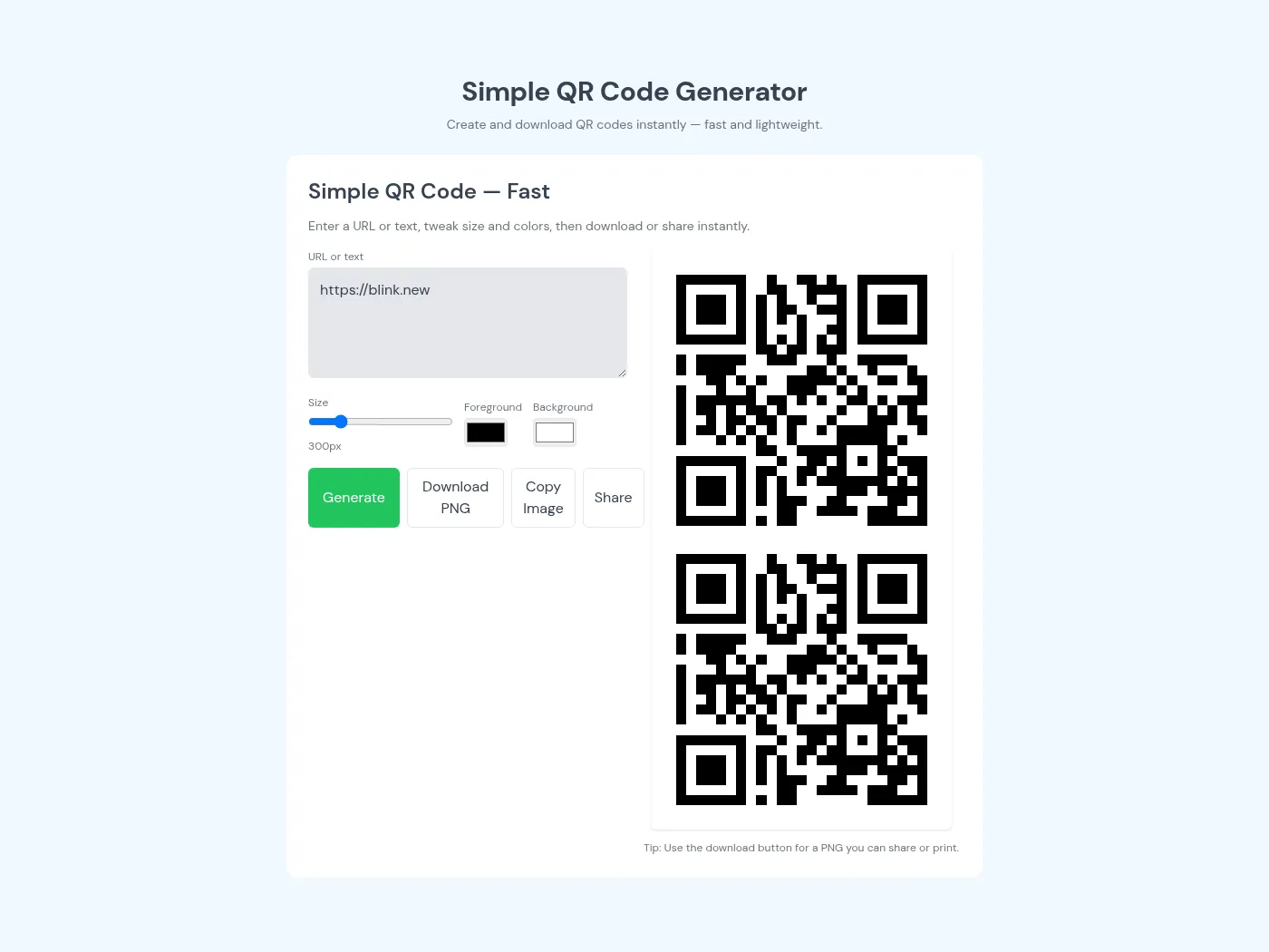 Simple QR Code Generator